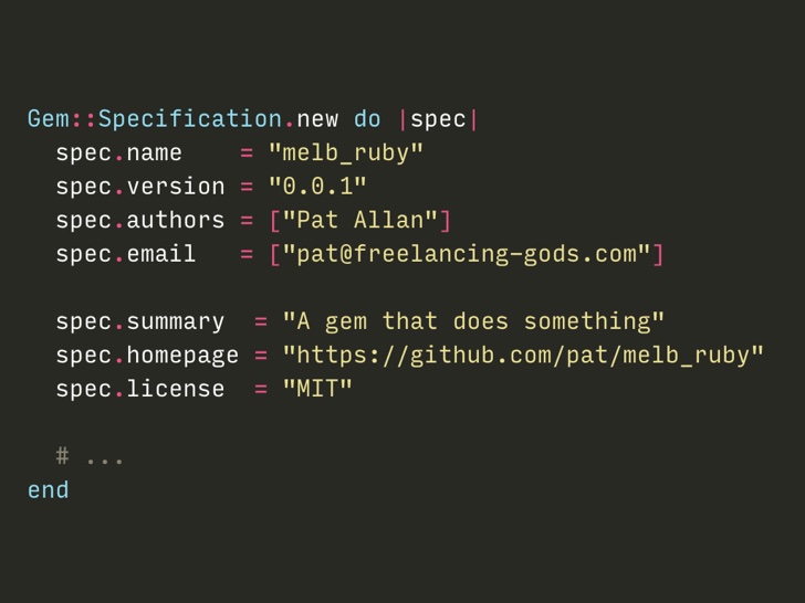 Writing Ruby Gems – Pat Allan